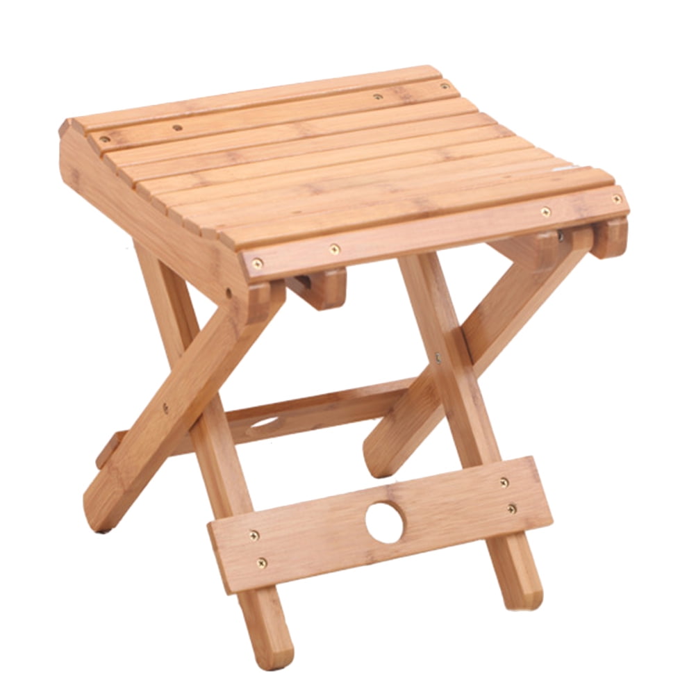unbranded 1PC Bamboo Folding Stool Portable Small Stool Multi-purpose ...