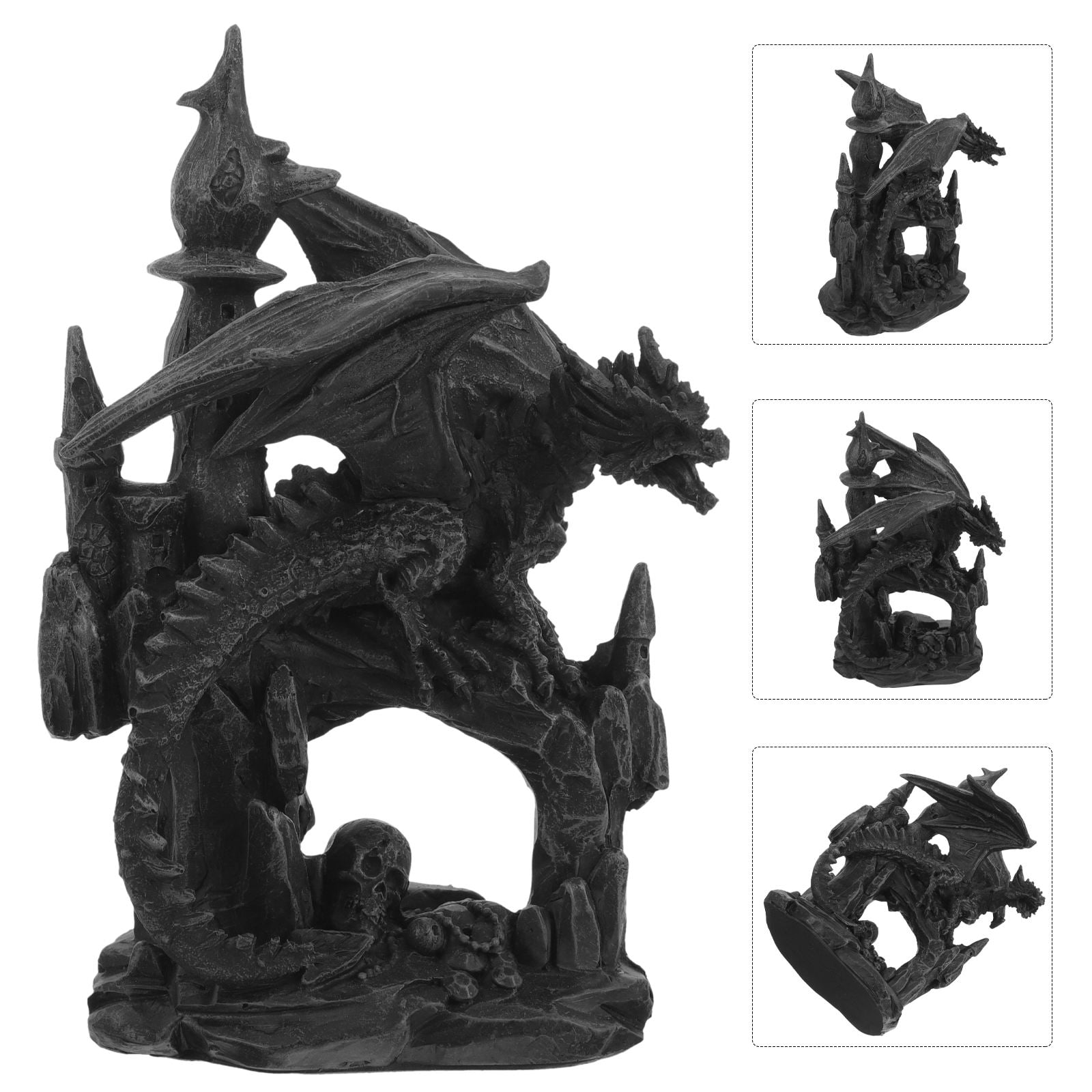 TEHAUX Resin Dragon Statue Decor Castle Sculpture for Indoor Display ...