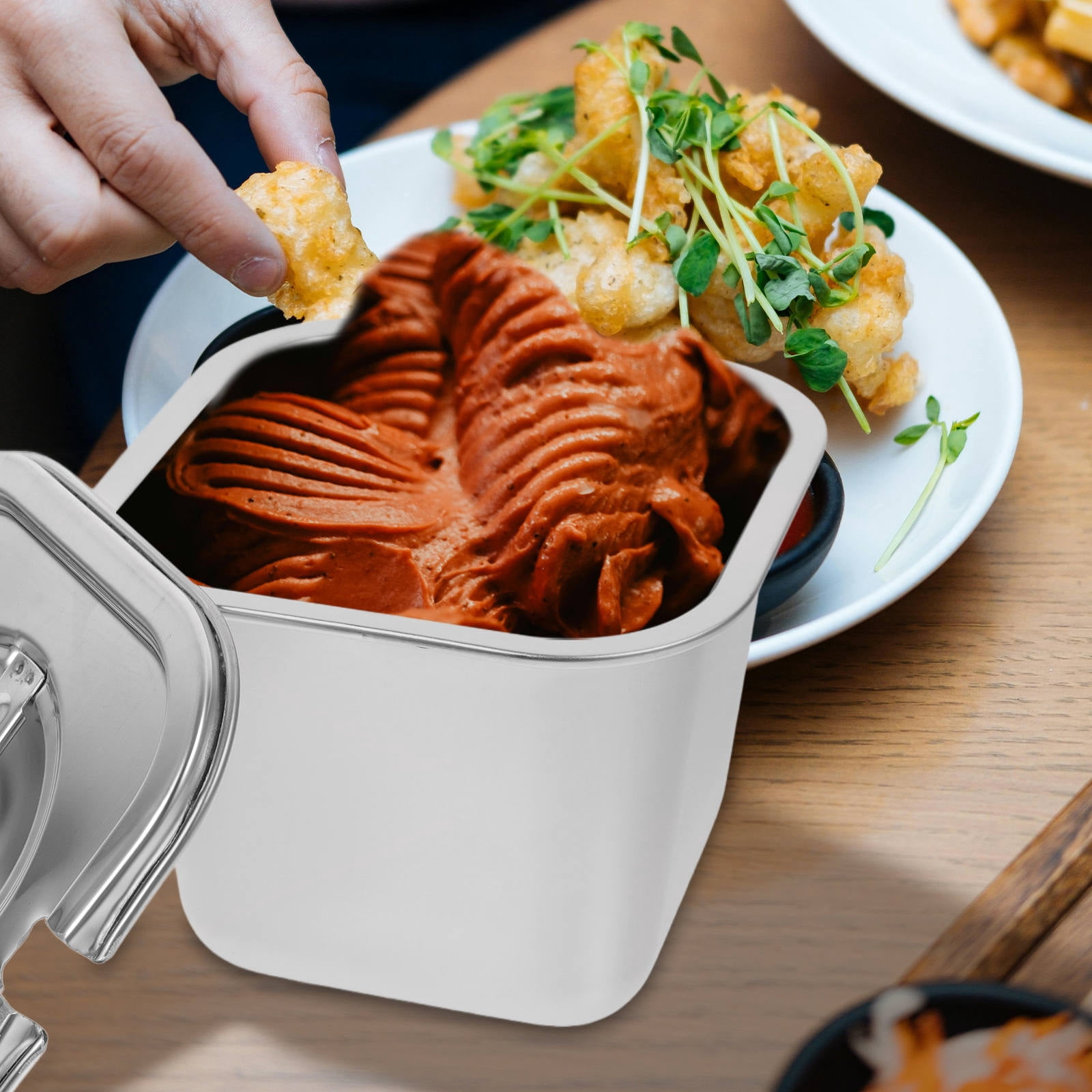 TEHAUX Stainless Steel Ice Cream Container Freezer Food Storage and ...