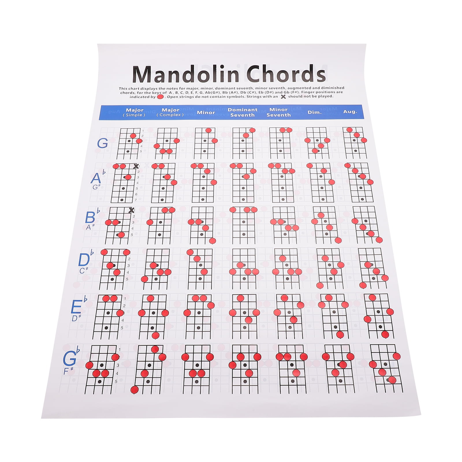 unbranded 1Pc Creative Coated Paper Mandolin Fretboard Training Note ...