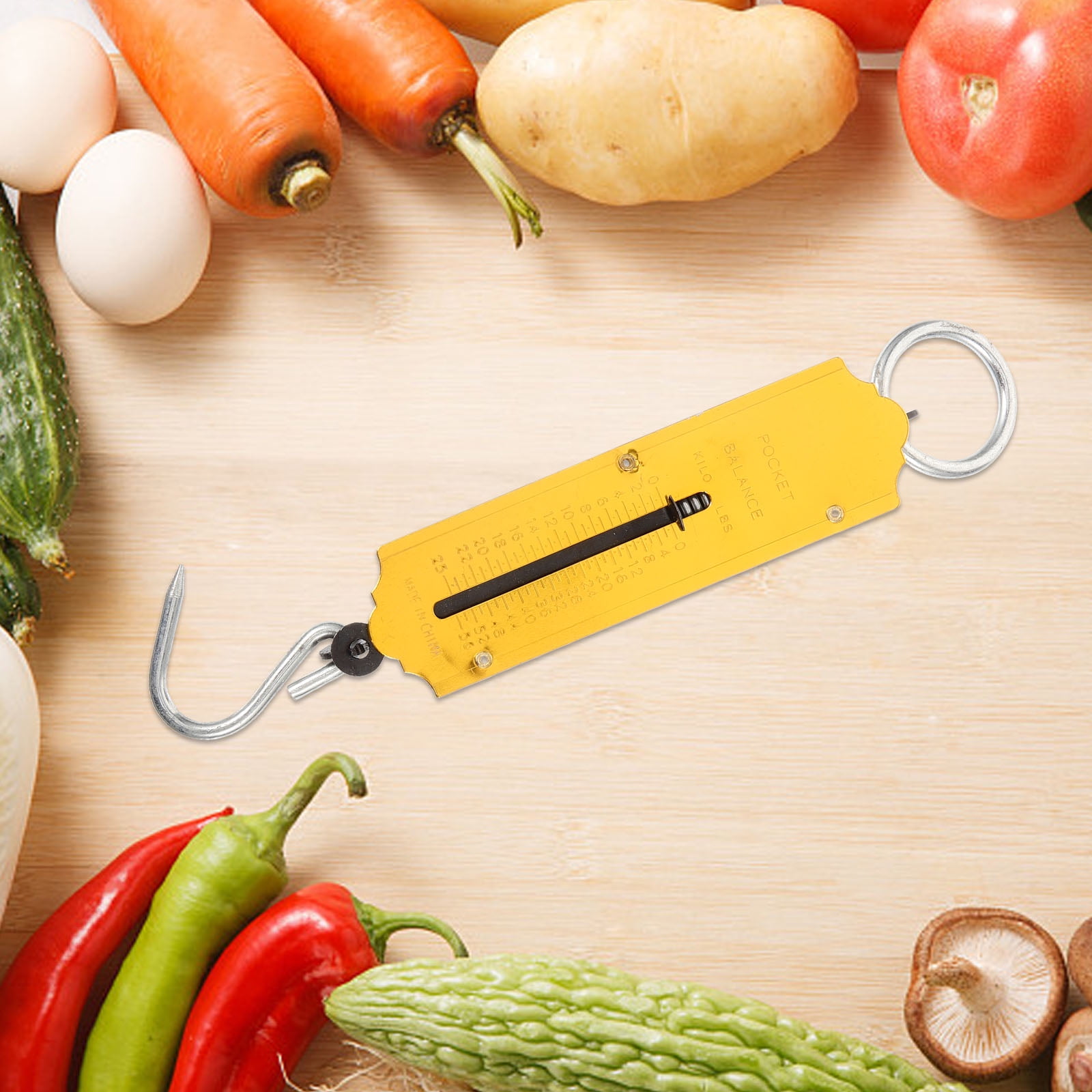 TEHAUX Portable Scale with Weighing Hook for Kitchen Shop Fishing ...