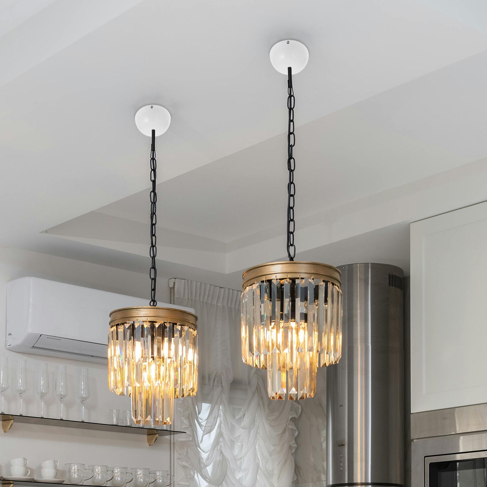 TEHAUX Modern White Iron and Copper Ceiling Light Canopy for Elegant ...