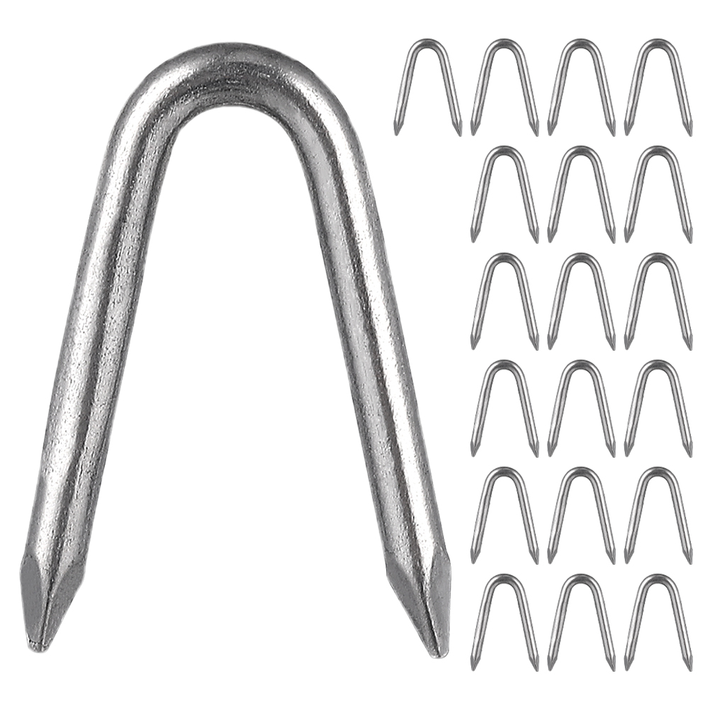 OUNONA Metal Fence Staples Prevent Slipping Silver Iron 20Pcs - Walmart.com