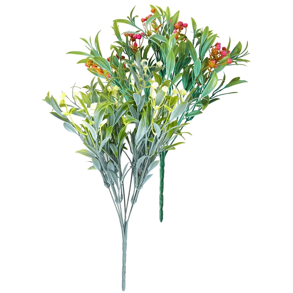 unbranded 2 Bundles Fake Flowers Bionic Plant Bamboo Leaves DIY Bouquet ...