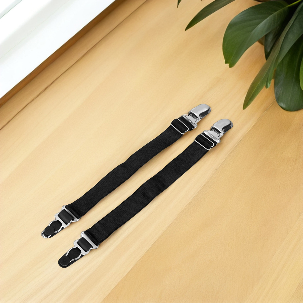 OULII 2Pair Adjustable Black Metal Garter Clips for Secure Stocking ...