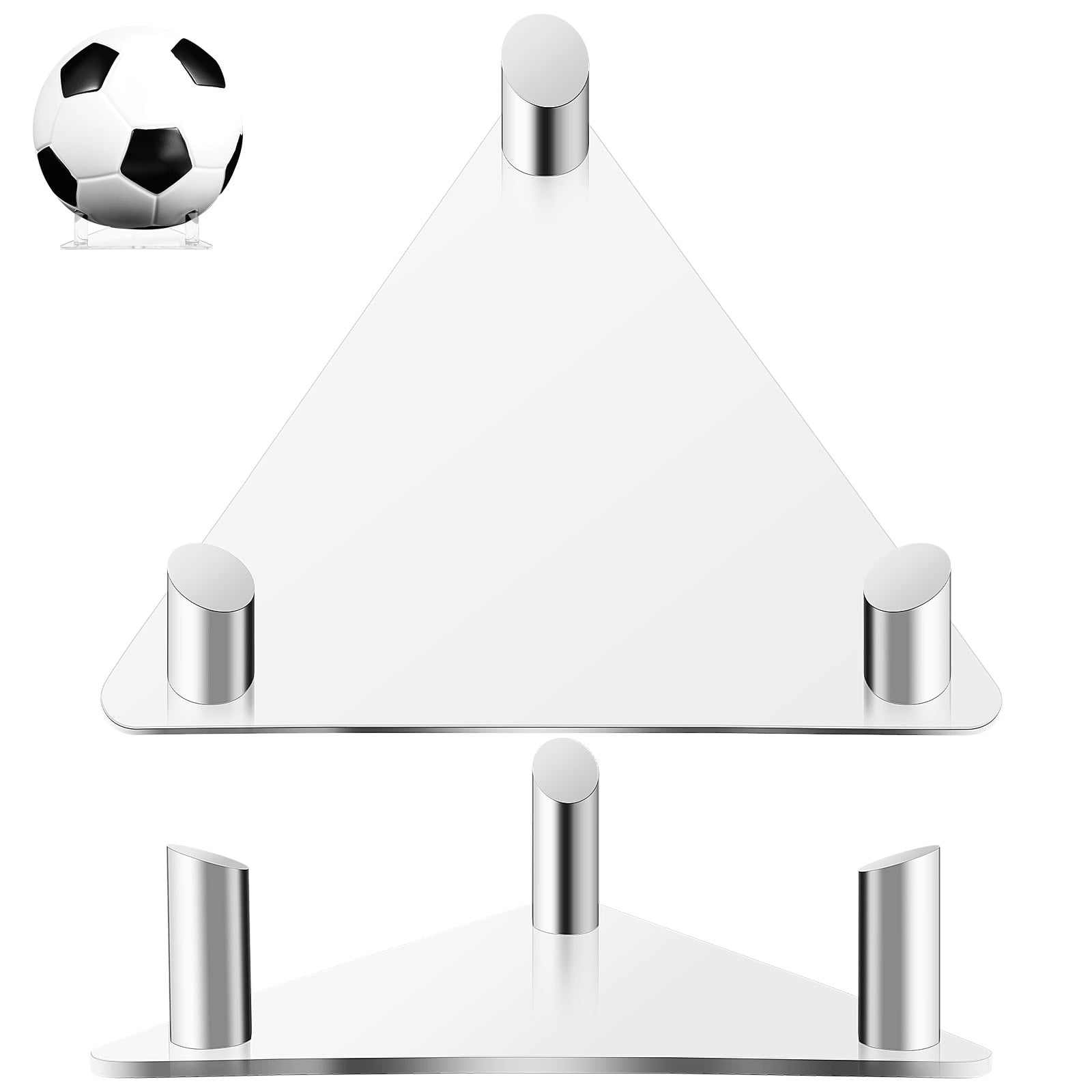 unbranded 2 Pcs Acrylic Ball Stand Holders Sports Ball Display Storage ...