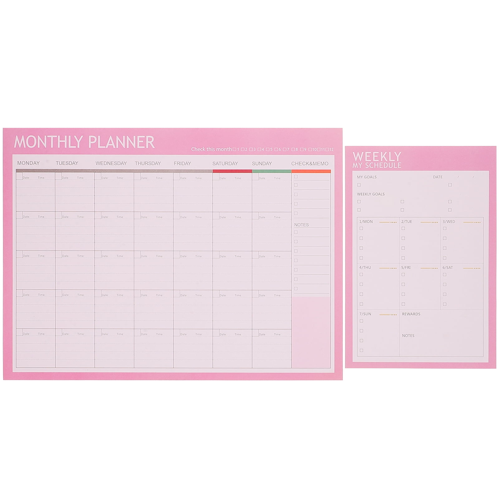 unbranded 2 Pcs Agenda Noting Book Weekly Schedule Notepad Smart ...
