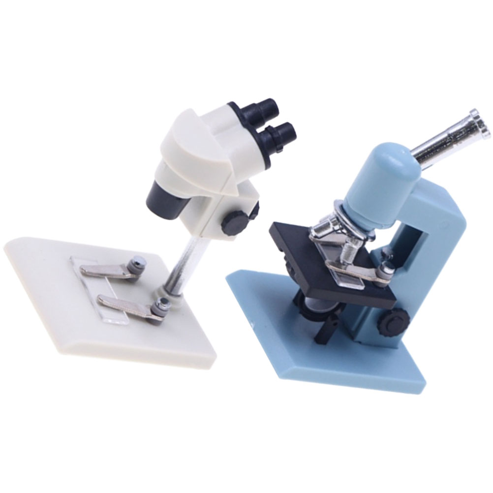 unbranded 2 Pcs Artificial Microscope Model Miniature Science Equipment ...