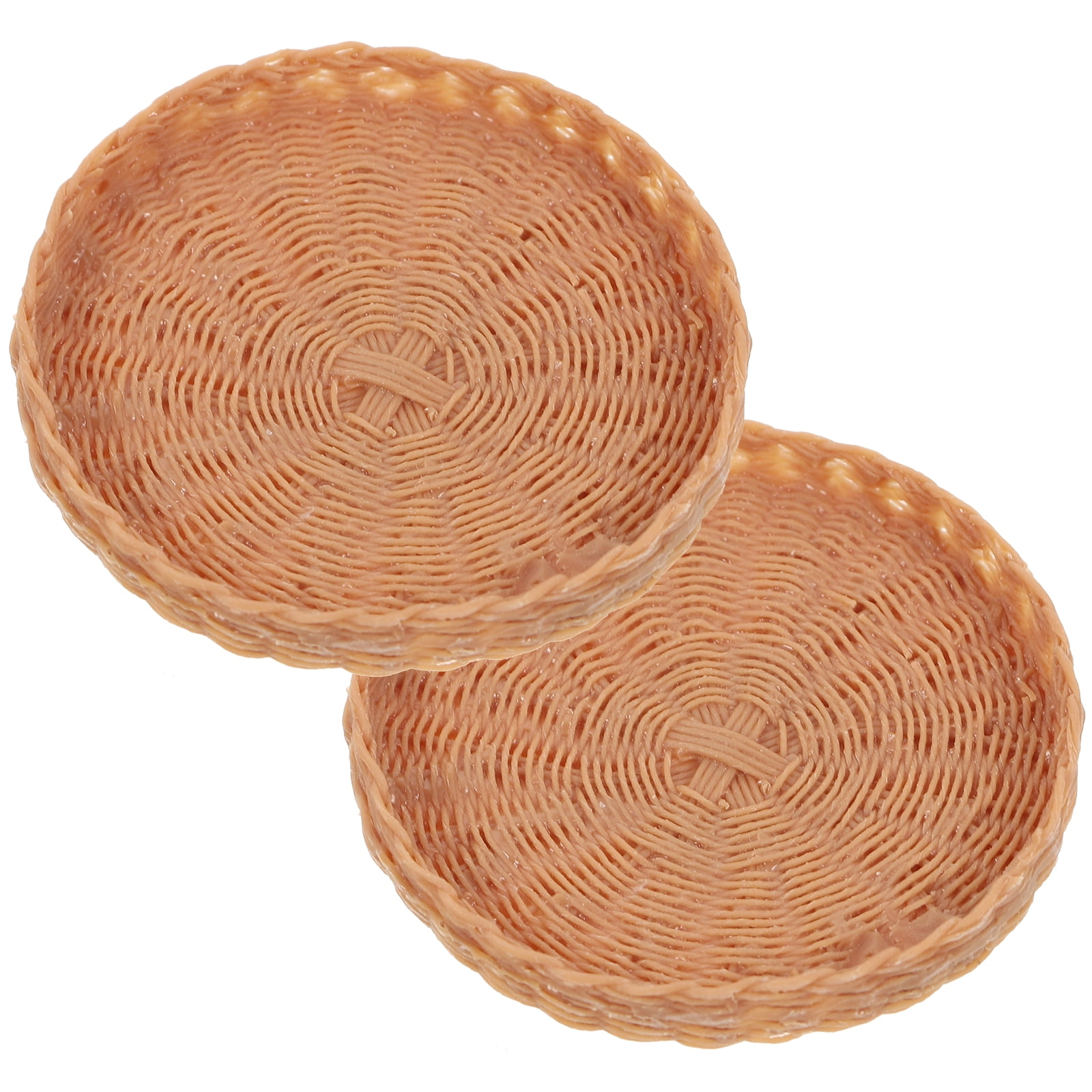 unbranded 2 Pcs Bread Fruit Tray Storage Model Miniature Woven Child ...