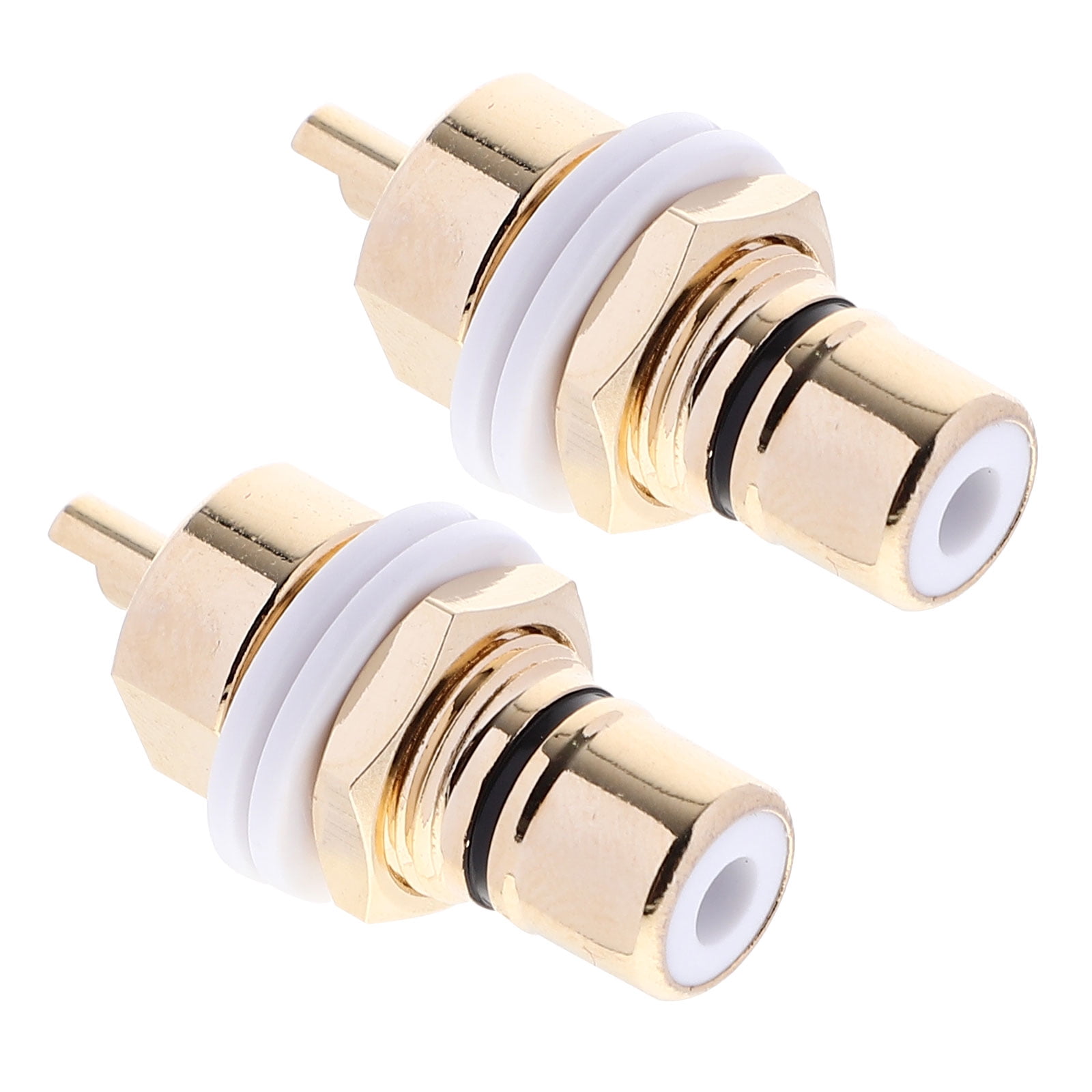 unbranded 2 Pcs Connector Female Jacks Socket Pure Copper with Step Rca ...