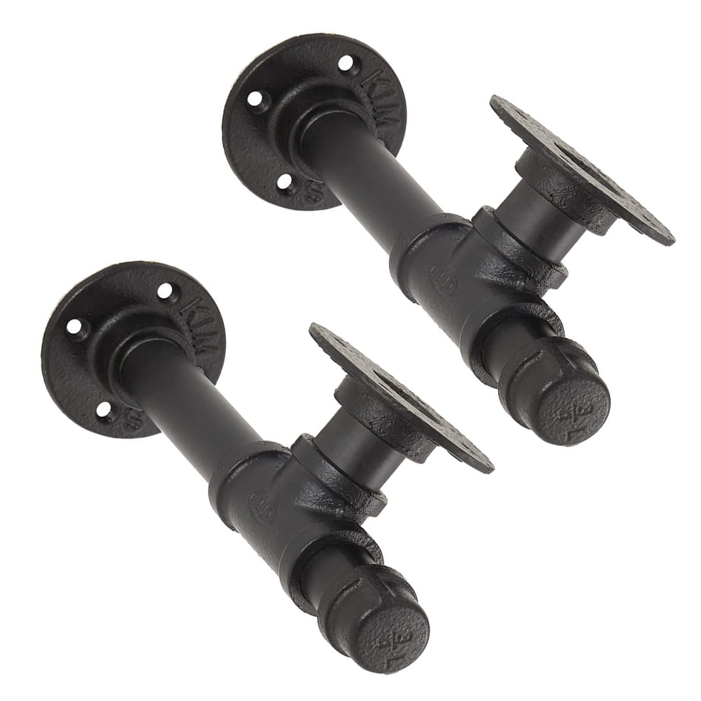 unbranded 2 Pcs DIY Shelving Brackets Unit Wardrobe Rail Office Black ...