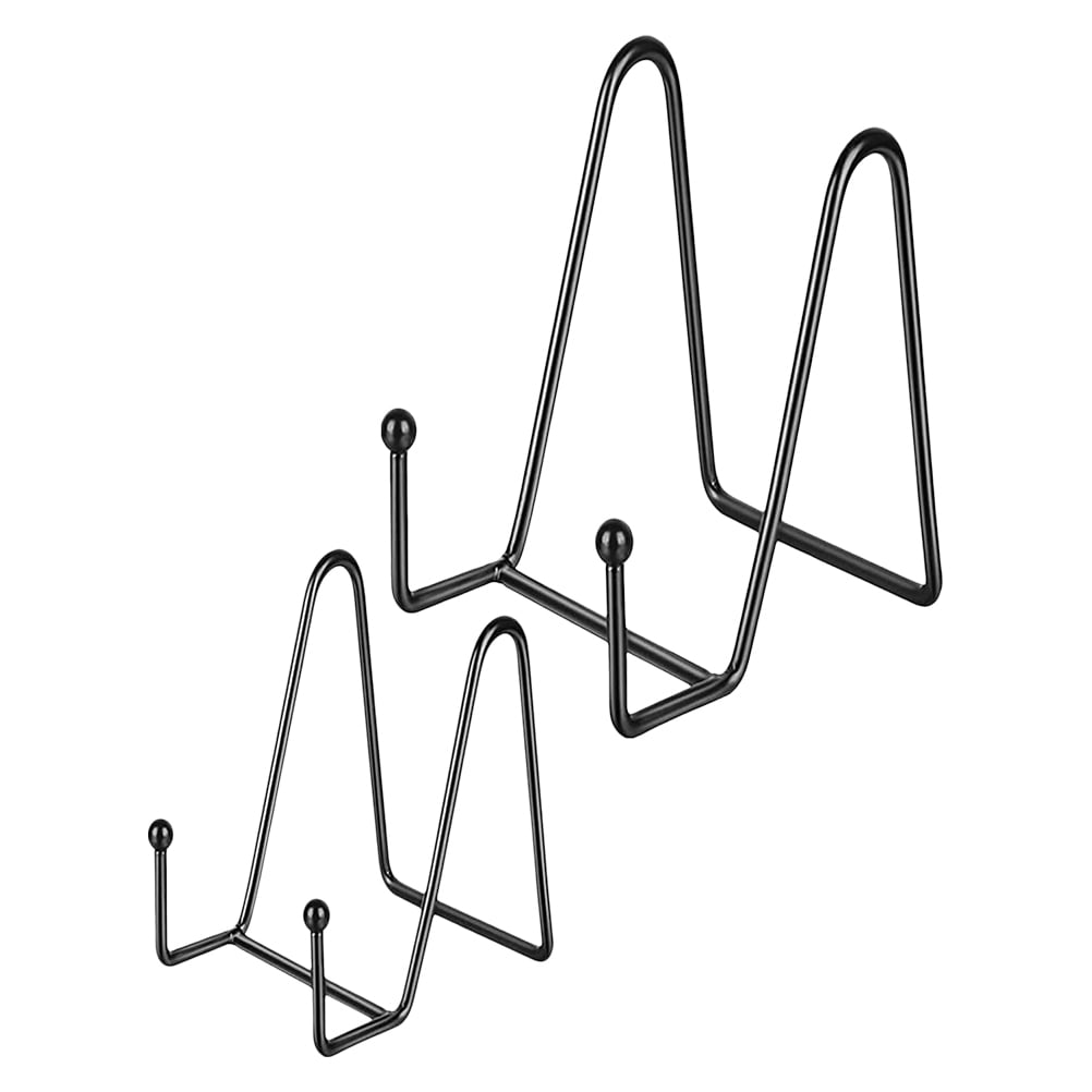 unbranded 2 Pcs Desktop Book Stand for Display Photo Rack Stands Black ...