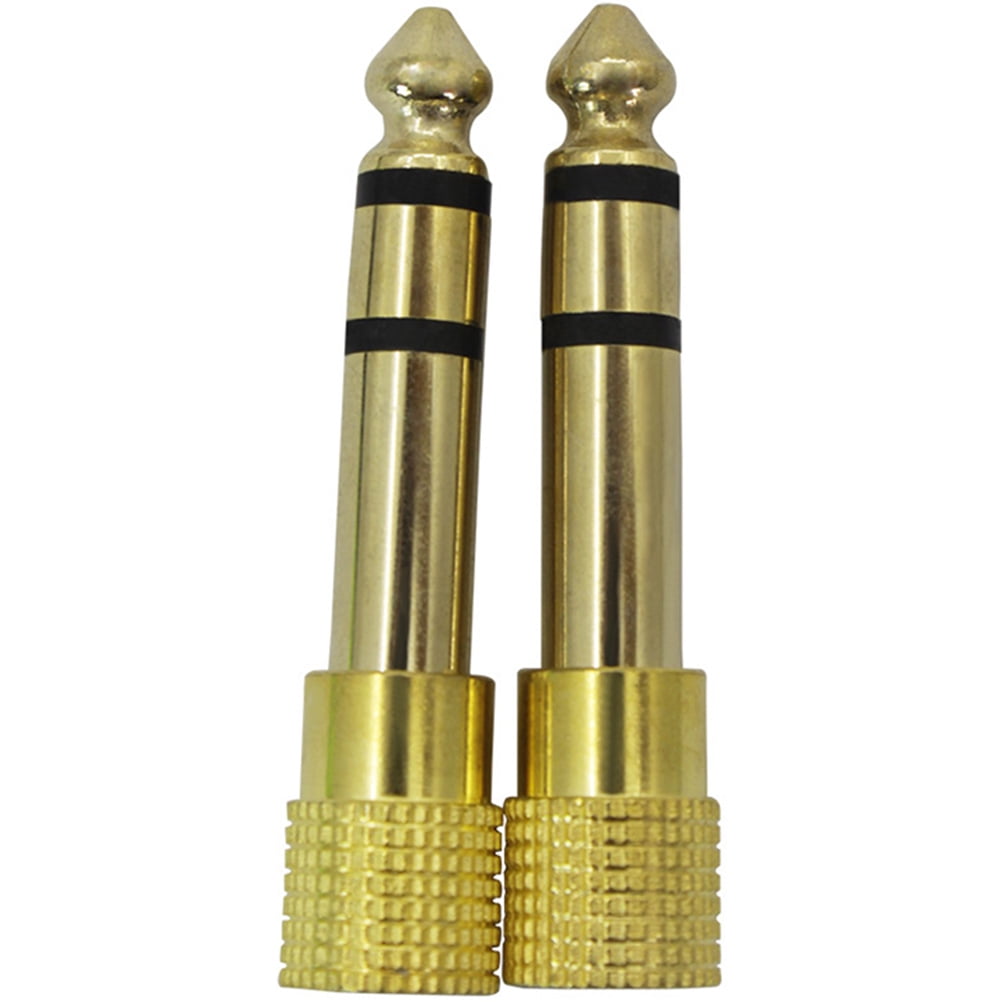 unbranded 2 Pcs F-35 Gold 3.5mm to 6.5mm Plug Adapter Audio Interface ...