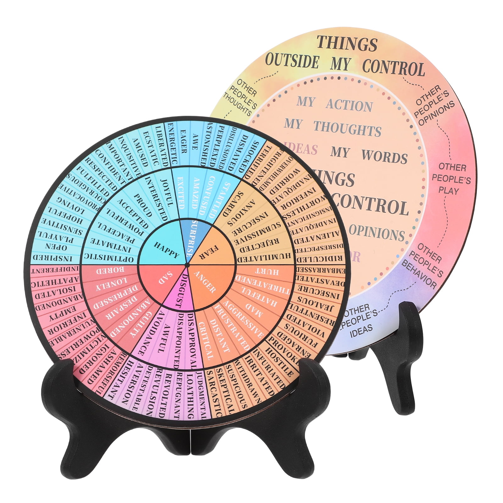 unbranded 2 Pcs Feelings Wheel Cart Mental Health Wheel Chart Office 14 ...