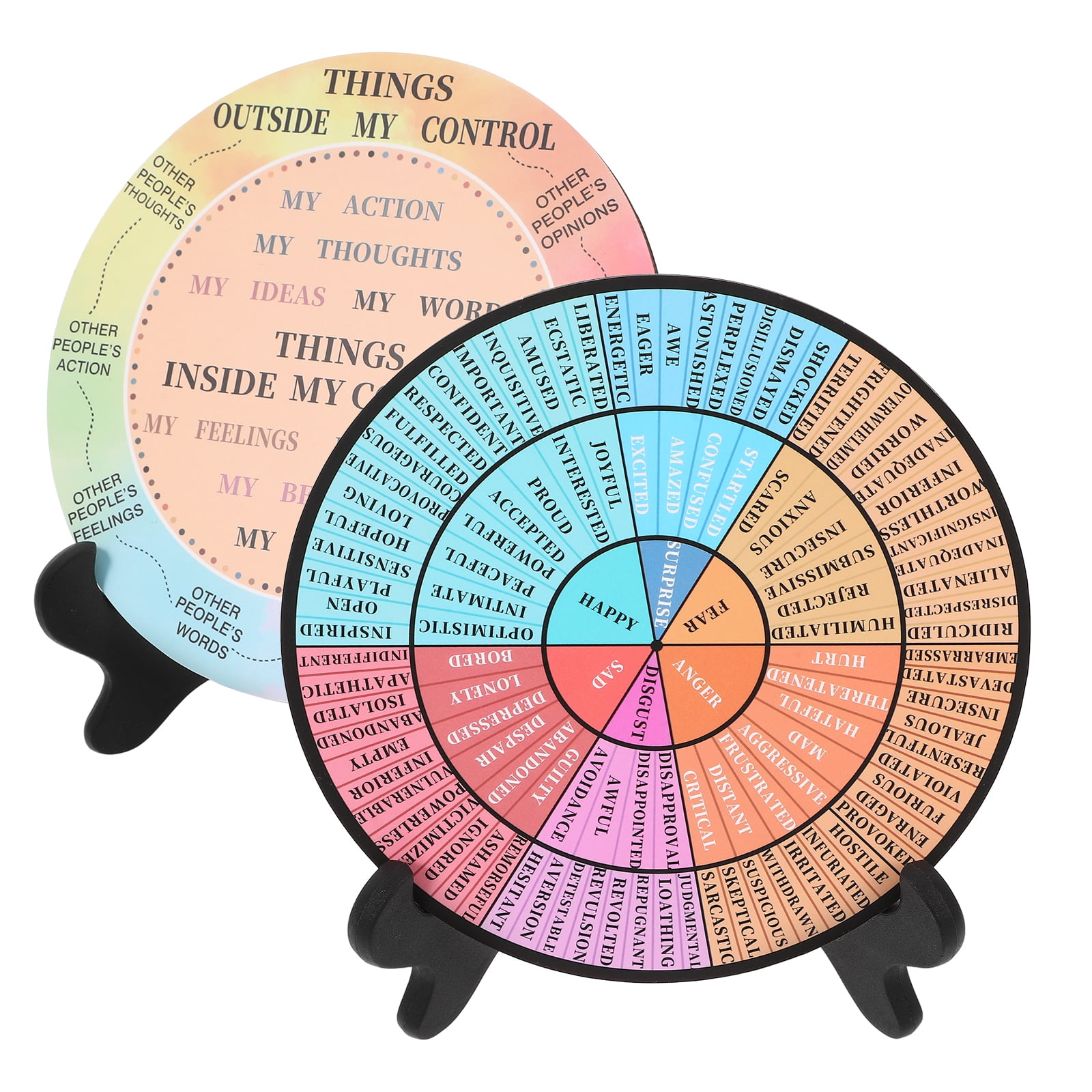 unbranded 2 Pcs Feelings Wheel Fidget Mental Health Wheel Chart Office ...