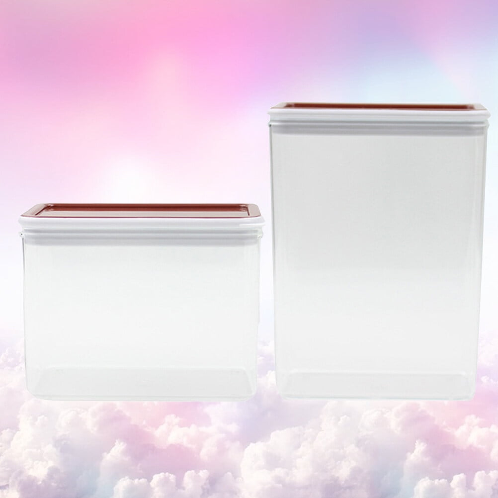 unbranded 2 Pcs Fresh Airtight Jar Coffee Square Storage Bin with Lid ...