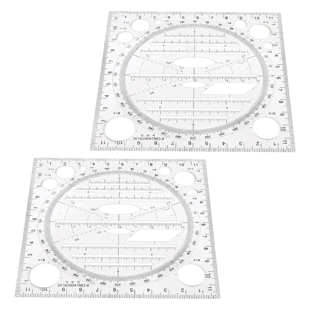 unbranded 2 Pcs Journal Supplies Drawing Template Ruler Set Student ...