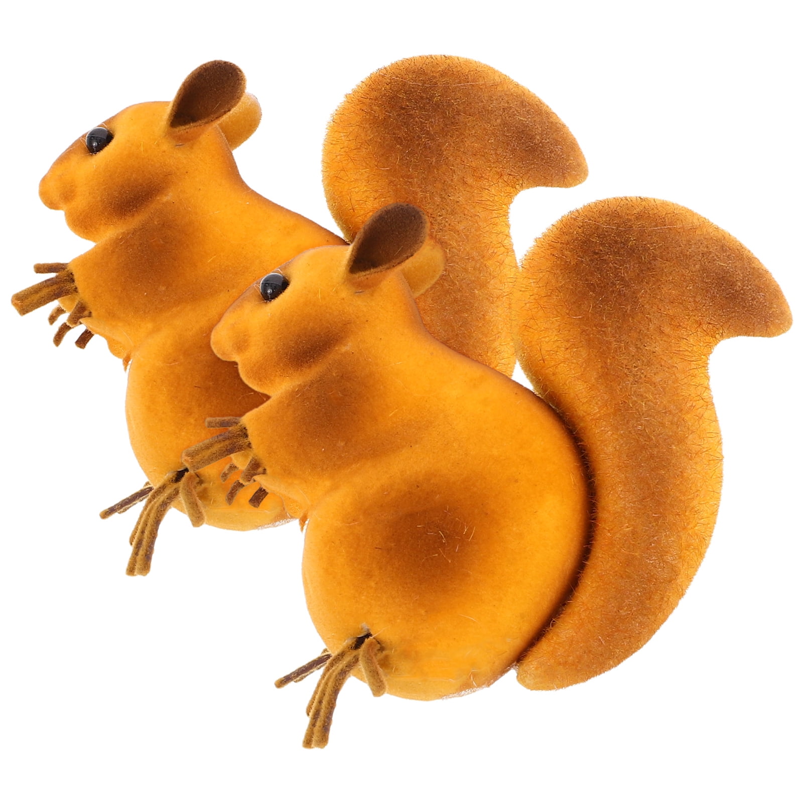unbranded 2 Pcs Mini Chick Fluffy Chenille Bunny Little Squirrel Model ...