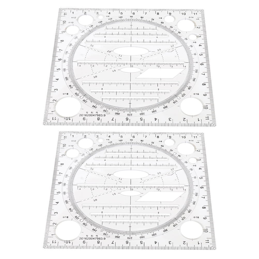 GOOHOCHY Plastic Drawing Template Ruler for DIY Use Multi Color 2pcs ...