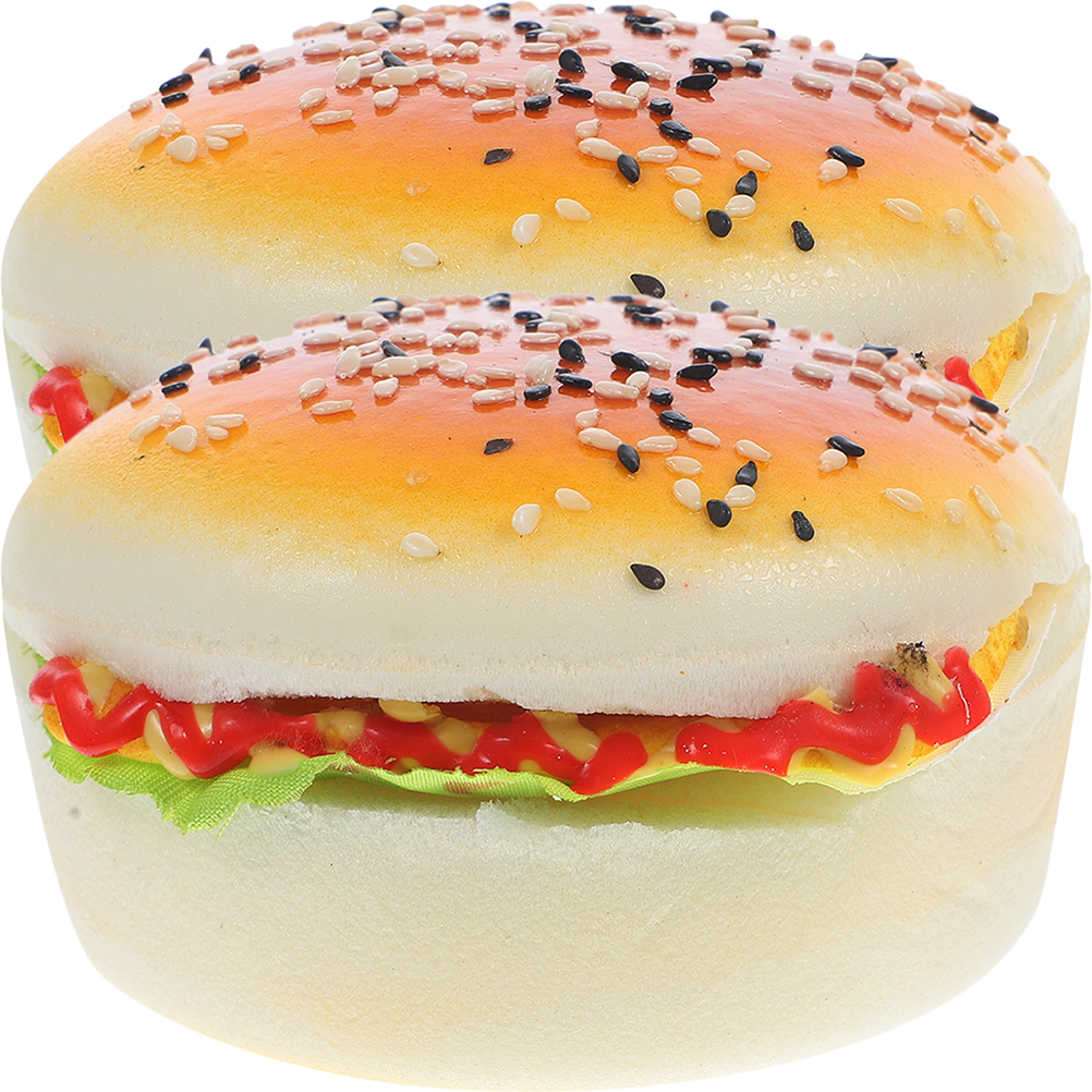 unbranded 2 Pcs Simulated Hamburger Model Press Simulation Hot Dog Bun ...