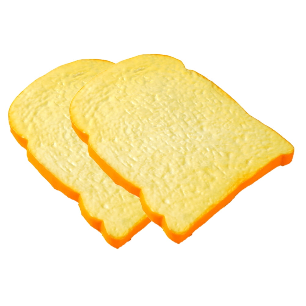 unbranded 2 Pcs Simulated Toast Bread Realistic Fake Slice Game ...
