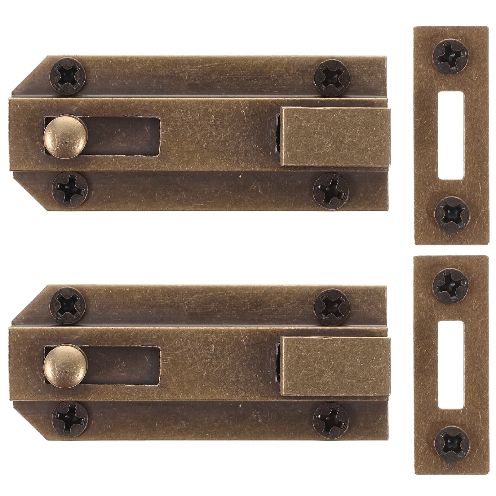 unbranded 2 Pcs Sliding Door Lock Gate Latch Pure Copper Cabinet ...