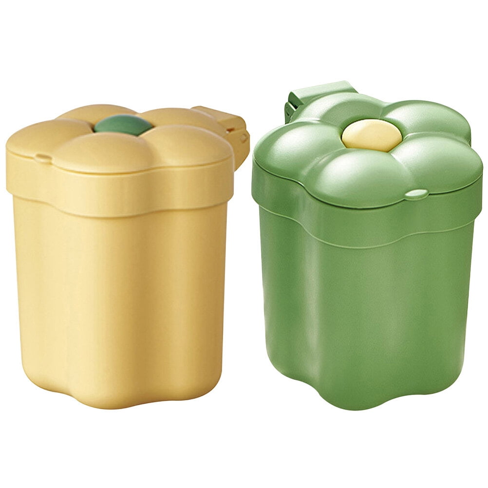 WHAMVOX 2Pcs Yellow Garbage Bucket with Modern Style for Office Use ...