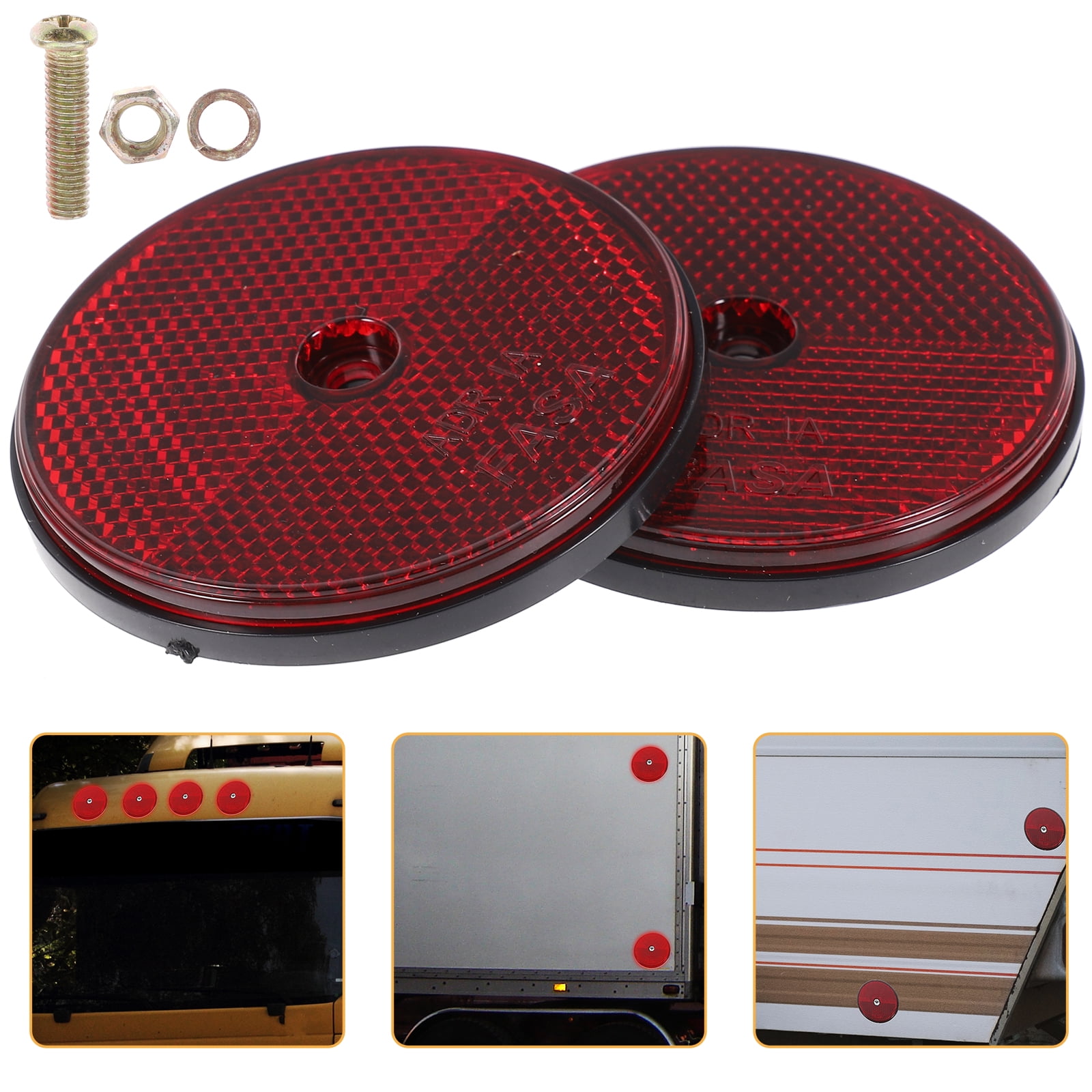 unbranded 2 Pcs Trailer Reflectors Light The Tow Red Car Accessories ...