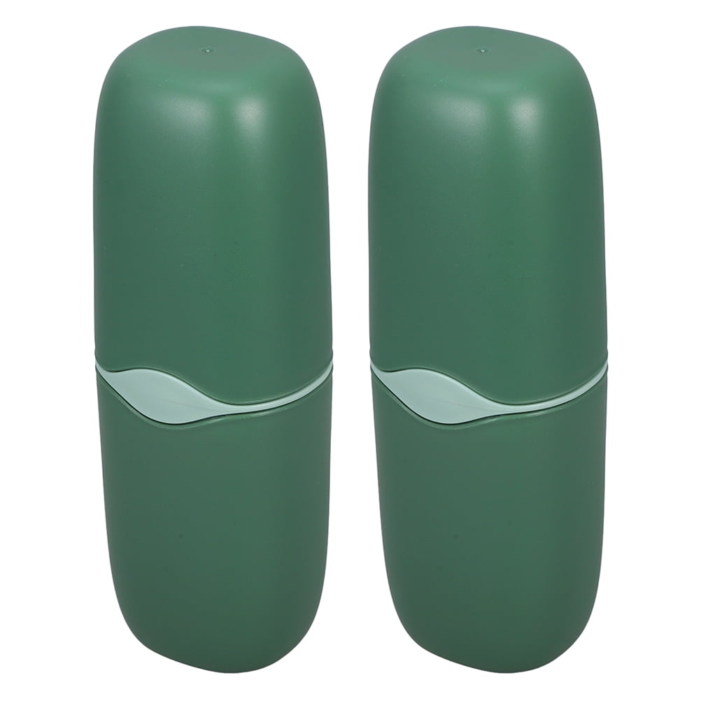 unbranded 2 Pcs Washing Cup Travel Toothpaste Toothbrushes Holder Green ...
