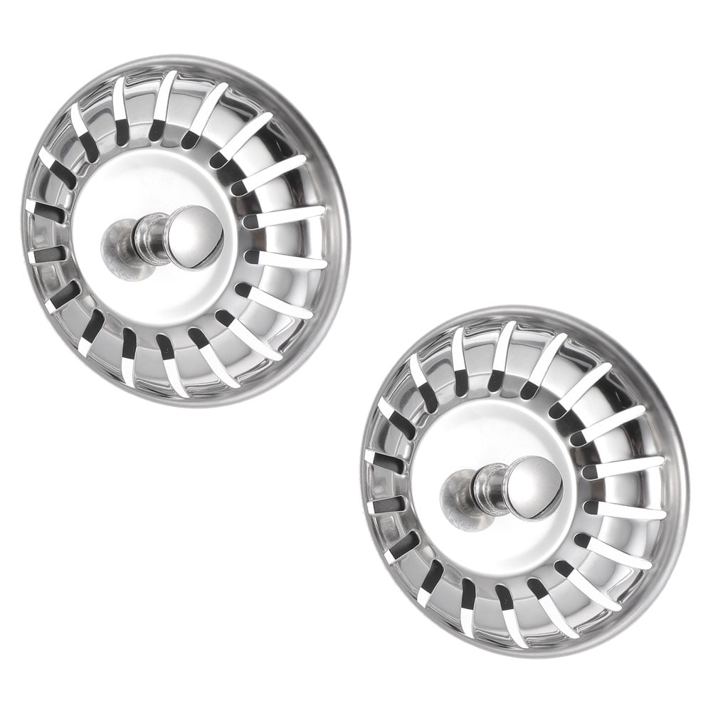 FUEENIRVA Drain Cover Sink Drain Cover Silver Stainless Steel 2Pcs ...