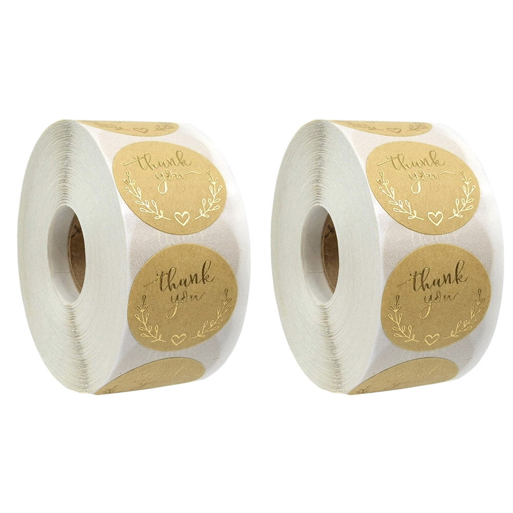 unbranded 2 Rolls of Thank You Sticker Sticker Label Kraft Paper ...