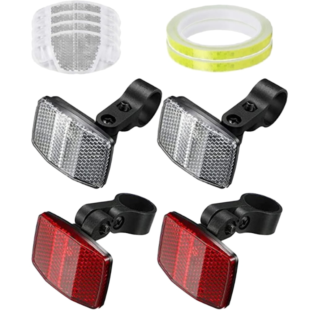 unbranded 2 Sets Bike Light Reflectors Front Handlebar Reflector Rear ...