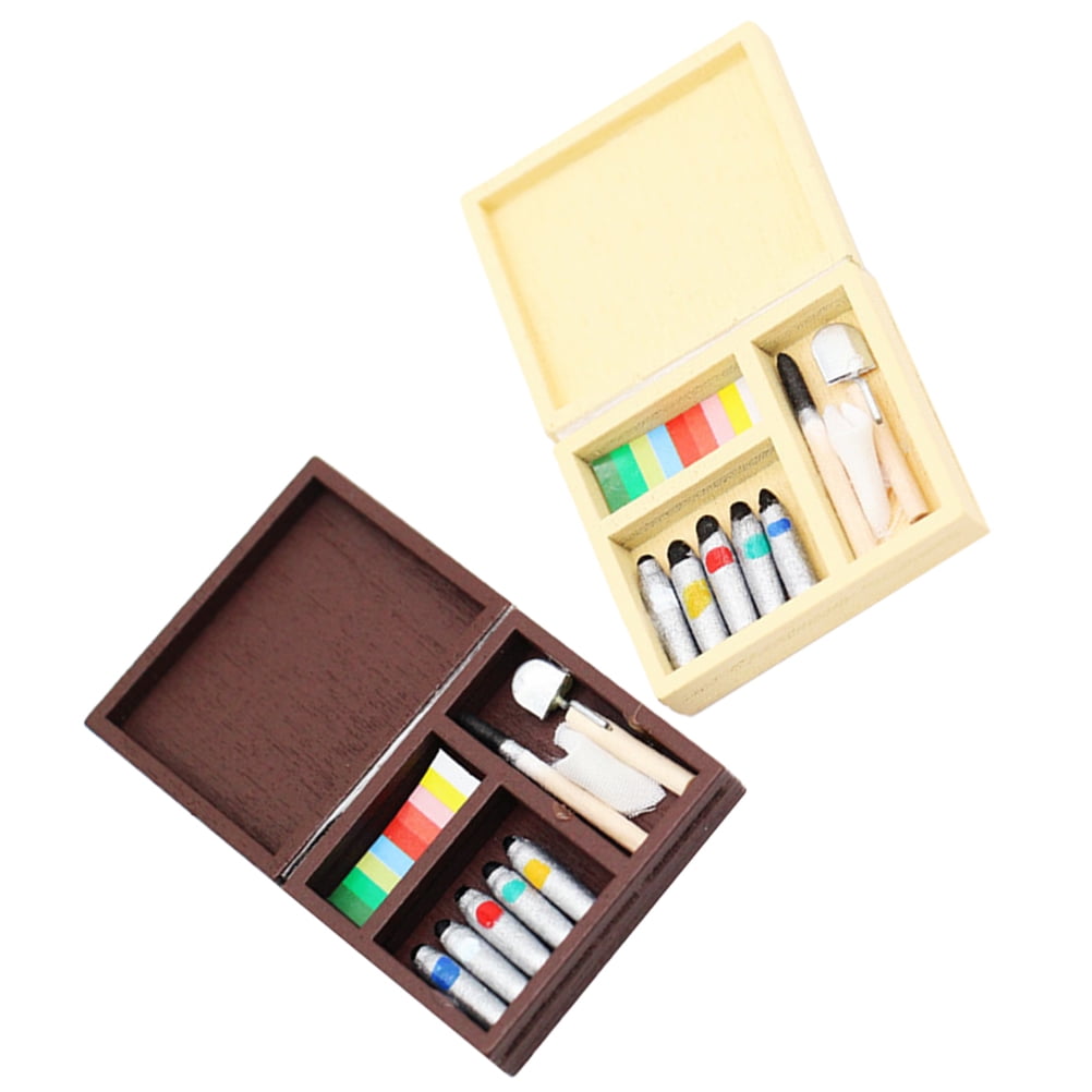 unbranded 2 Sets DIY Model Mini Wood Model Tabletop Mini Toy Mini House ...