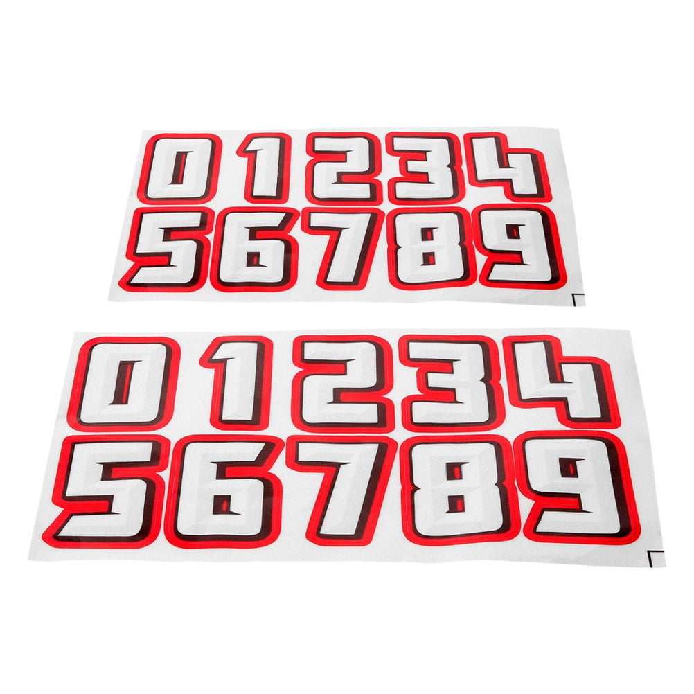unbranded 2 Sets Helmet Number Decals Stickers for Helmets Digital ...