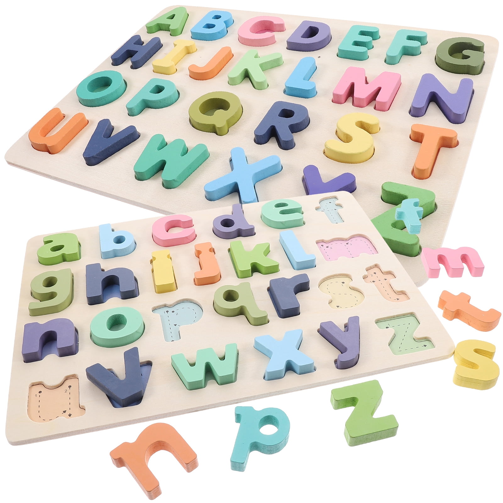 unbranded 2 Sets Kids Puzzle Alphabet Cognition for Infants and Toddlers Jigsaw Preschool ...