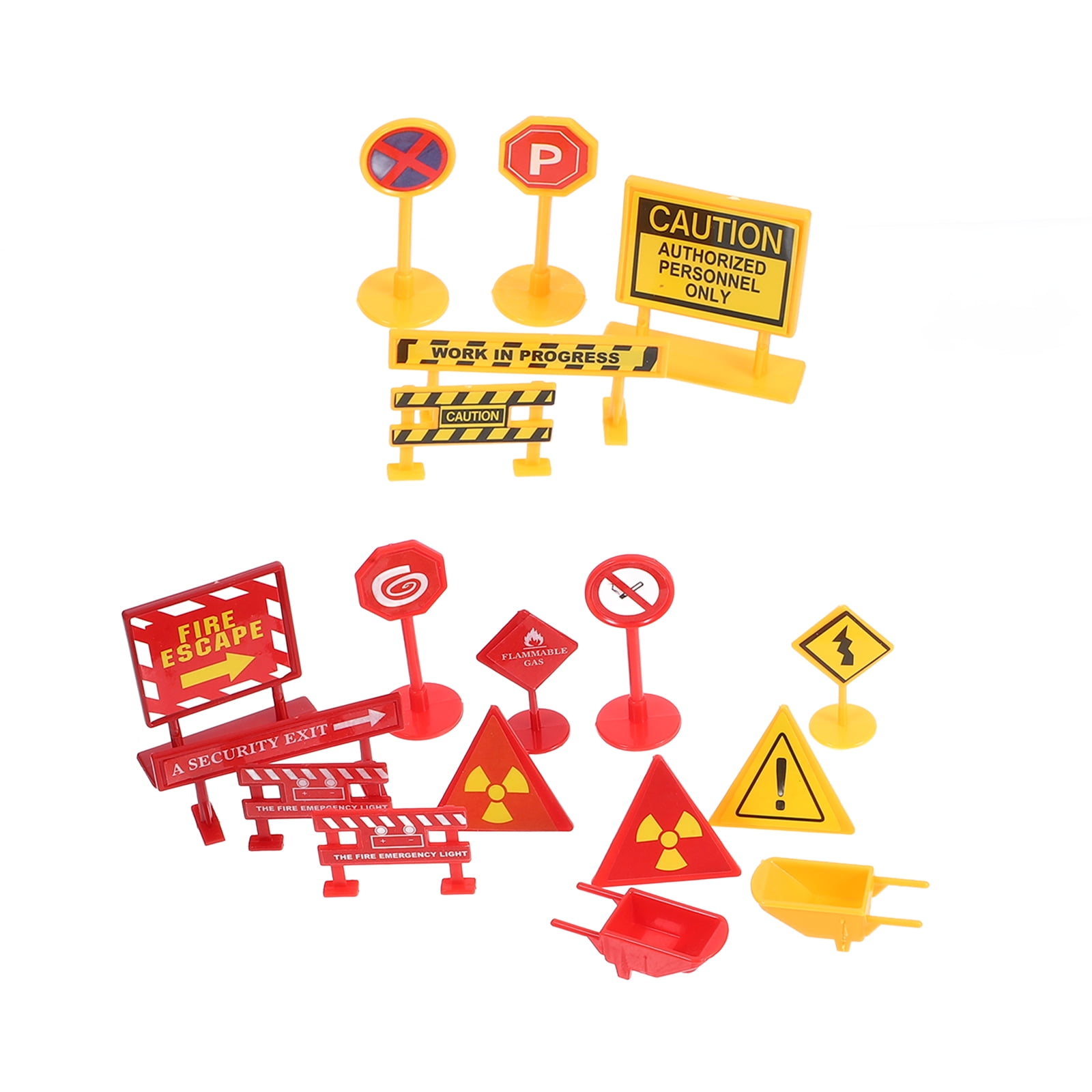 unbranded 2 Sets Miniature Street Road Signs Playset Traffic Signs ...