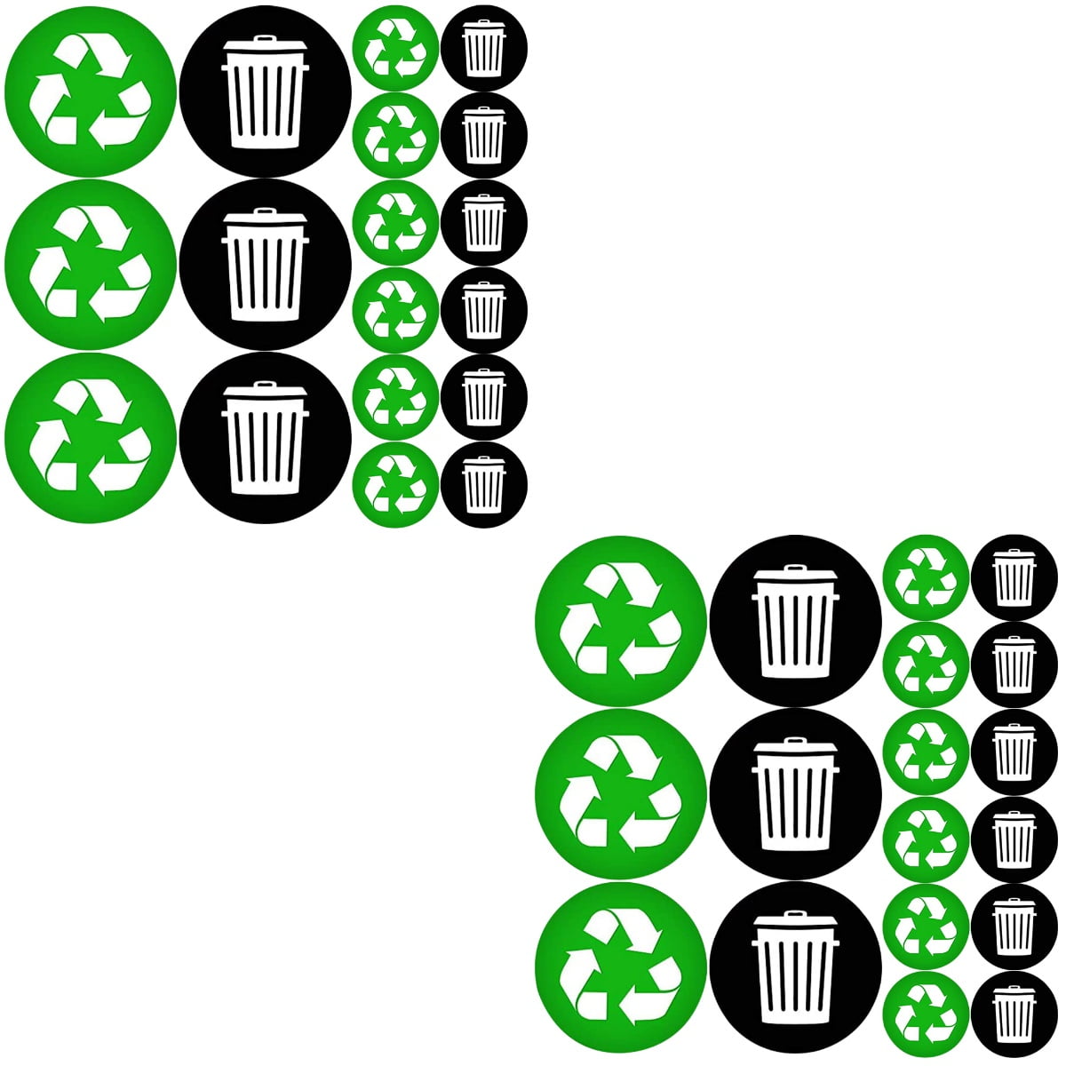 unbranded 2 Sets Recycling Bin Sticker PVC Recycling Stickers Rubbish ...