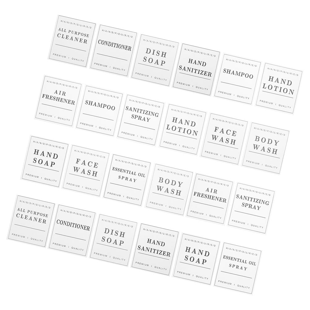 COSMOBETTY Waterproof Labels For Shower Bottles PVC Adhesive White ...