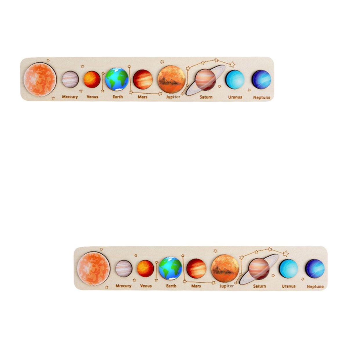 unbranded 2 Sets of Kids Match Toy Learning Match Toy Wooden Planet ...