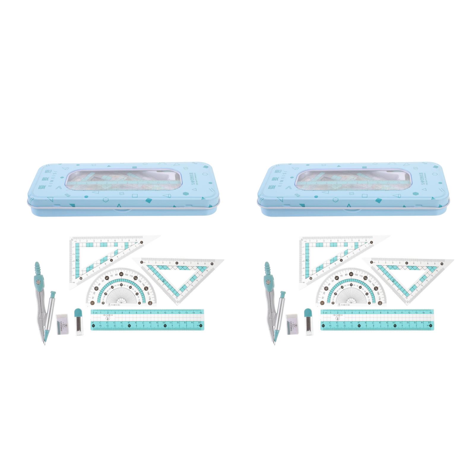 unbranded 2 Sets of Office Compass School Geometry Protractor Drawing ...