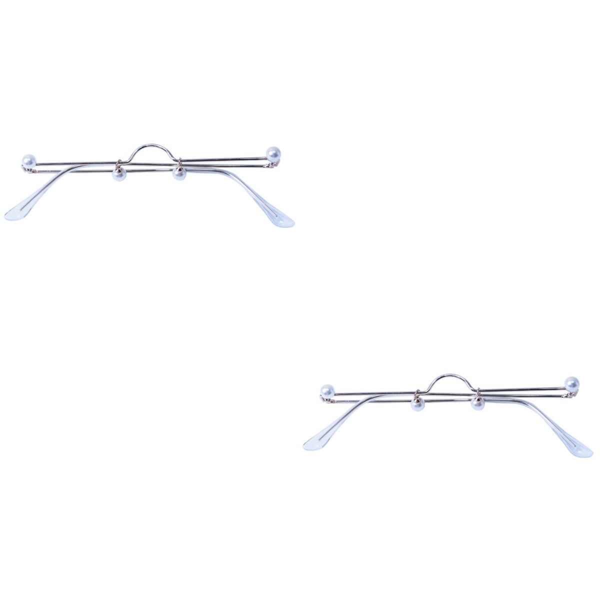 unbranded 2 pcs No Lens Eyeglasses Decor Half Glasses Frame Pearl ...