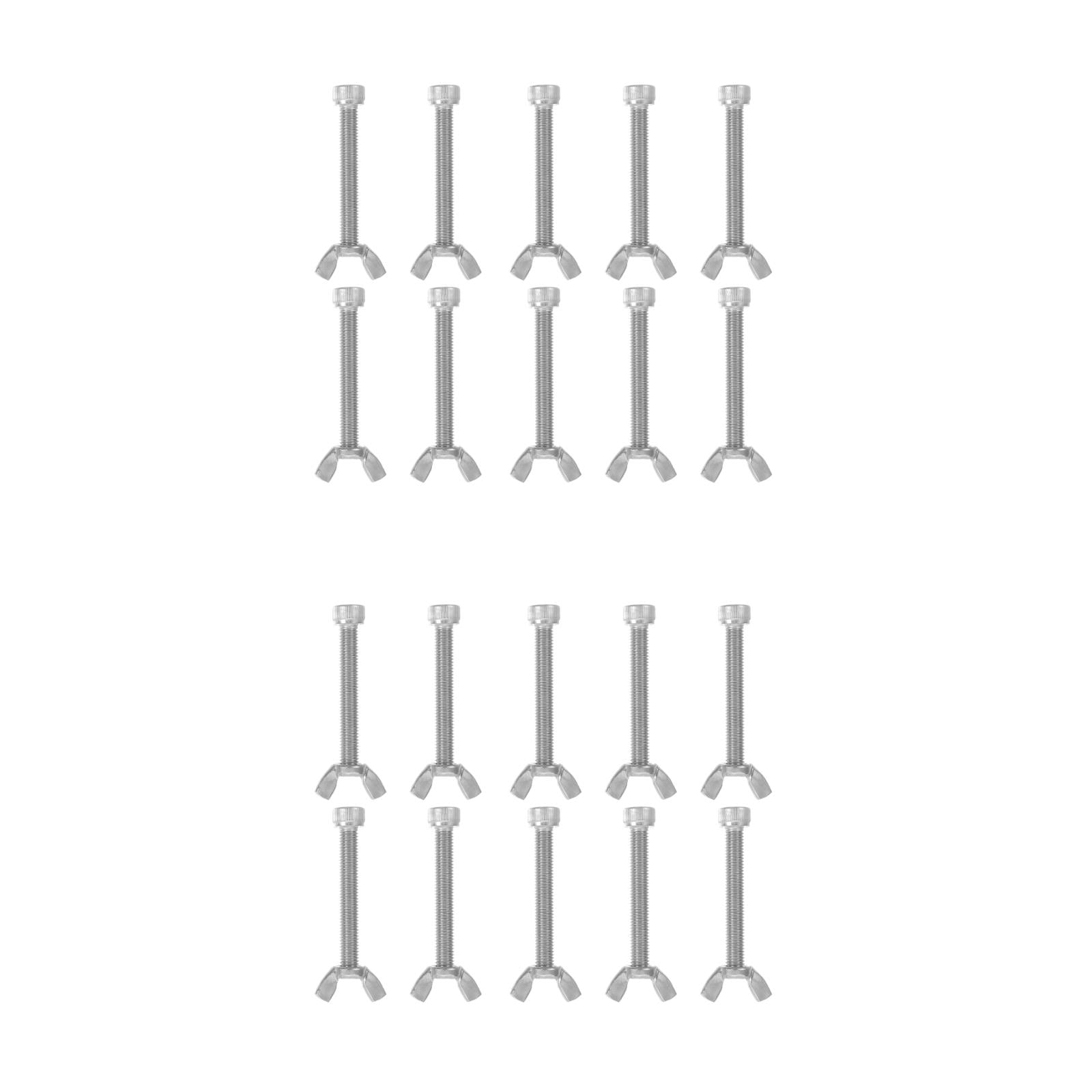 unbranded 20 Pairs of Hand Tighten Wing Nuts and Screw Bolts Kit ...