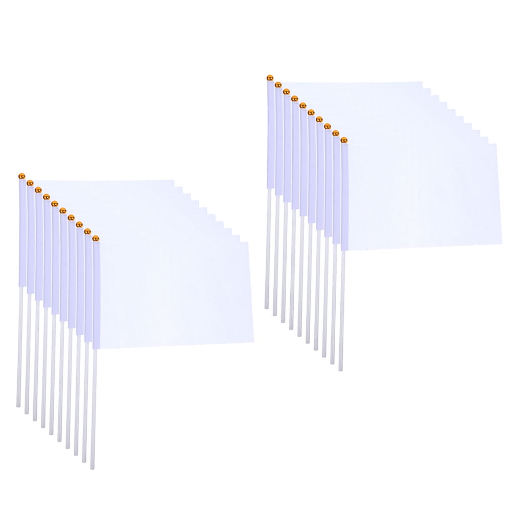 unbranded 20 Pcs Flag Referee Hand Waving Colored Signal Flags White ...
