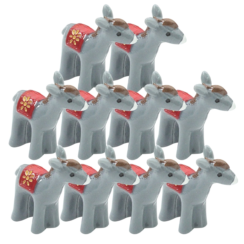 unbranded 20 Pcs Garden Miniature Figurine Resin Donkey Donkeys ...