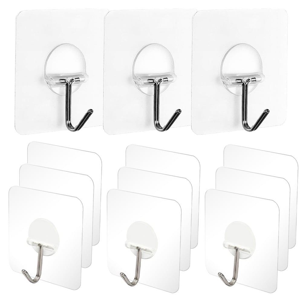 unbranded 20 Pcs Heavy Duty Stick Hooks No Trace Self Adhesive Coat ...
