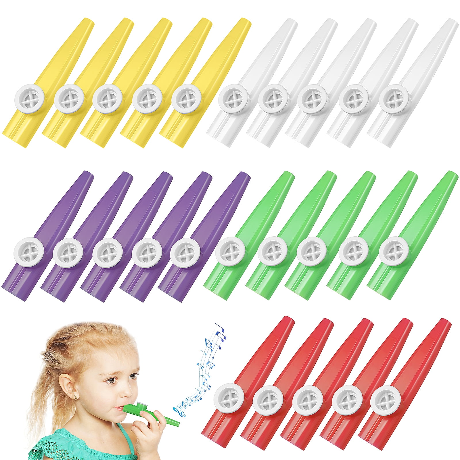 unbranded 20 Pcs Kazoos Kids Kazoo Plastic Musical Kazoo Plastic Musical Instruments Set Fun ...