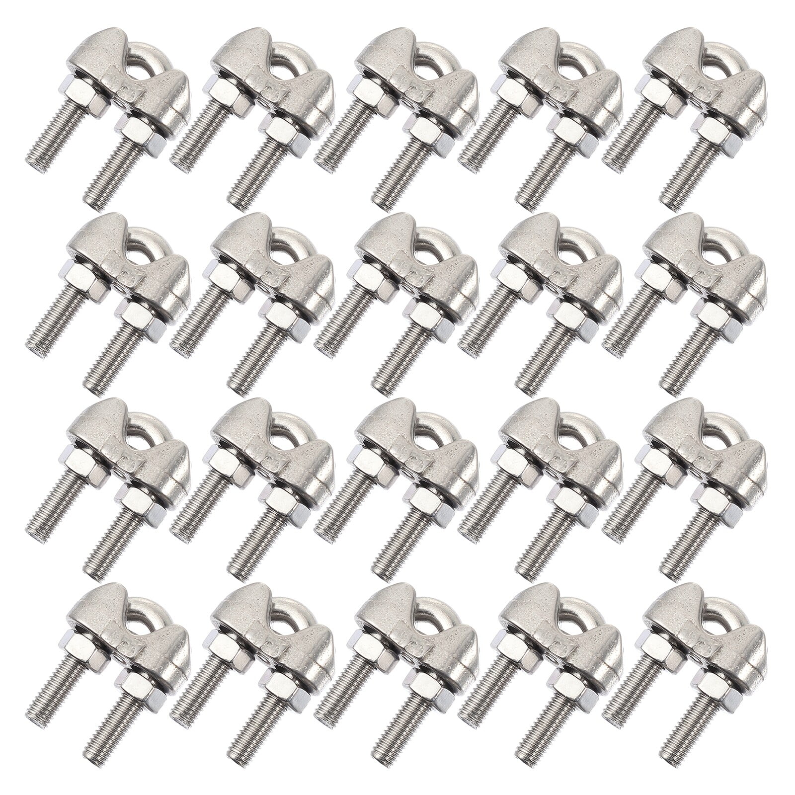 WHAMVOX 20Pack Stainless Steel Wire Rope Clips for Cable Fixtures Non ...