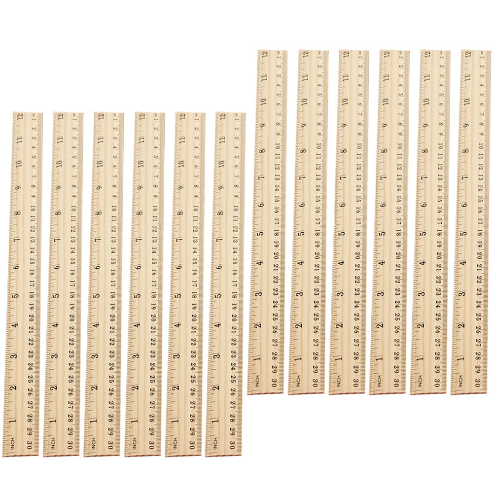 Wood Ruler for Math 20pcs Khaki Classroom Supplies Measuring Tools with ...