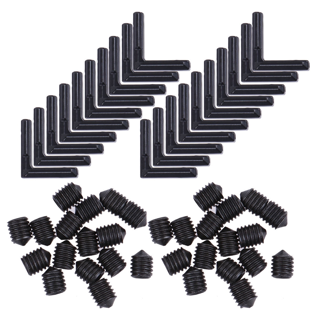 unbranded 20 Pcs Screws Angle Fasten Connector Corner Connector Black ...