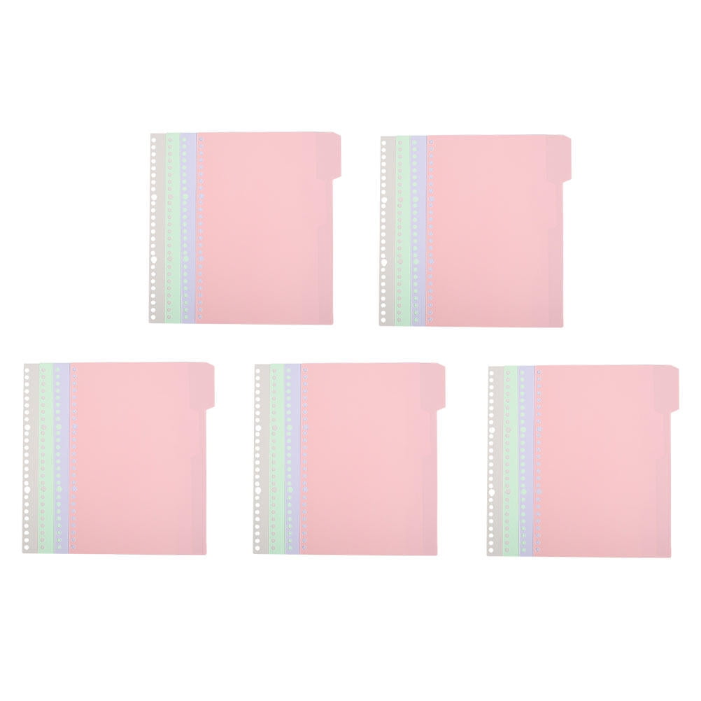 Moluckfu Replaceable Binder Dividers Macaron Colors 5Sets 11.4x8.45x0 ...